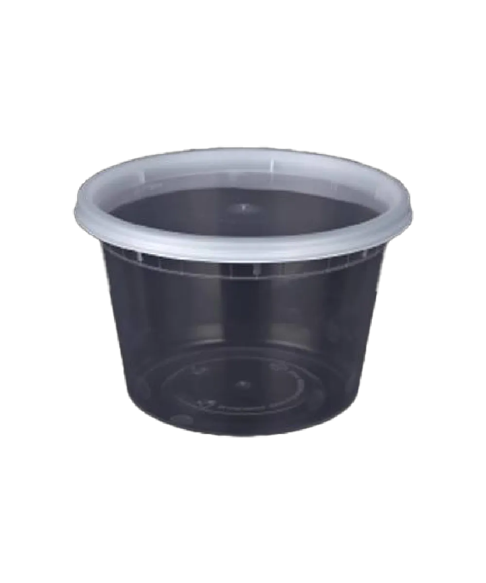 16oz Deli Container & Clear Lid Combo - Plastic Food Storage